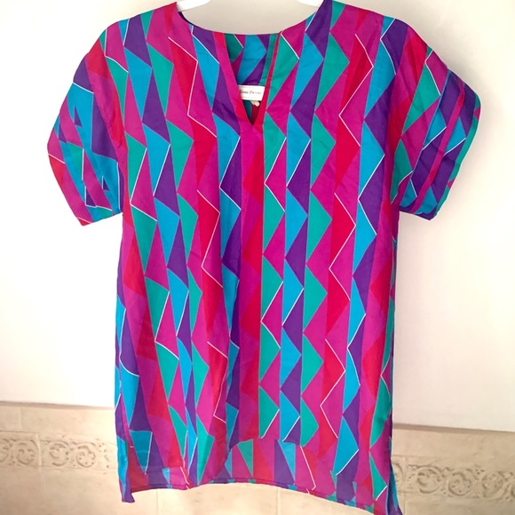 Tops | Vintage Multicolored Blouse | Poshmark